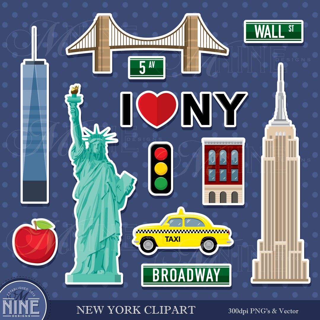 NEW YORK Sticker Clip Art / New York Clipart Downloads / Empire State ...