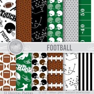 Football Digital Paper Seamless Football Digital Paper Printable ...