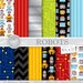 ROBOT Digital Paper / Robot Printables / Robot Theme Party, Cute Robots ...