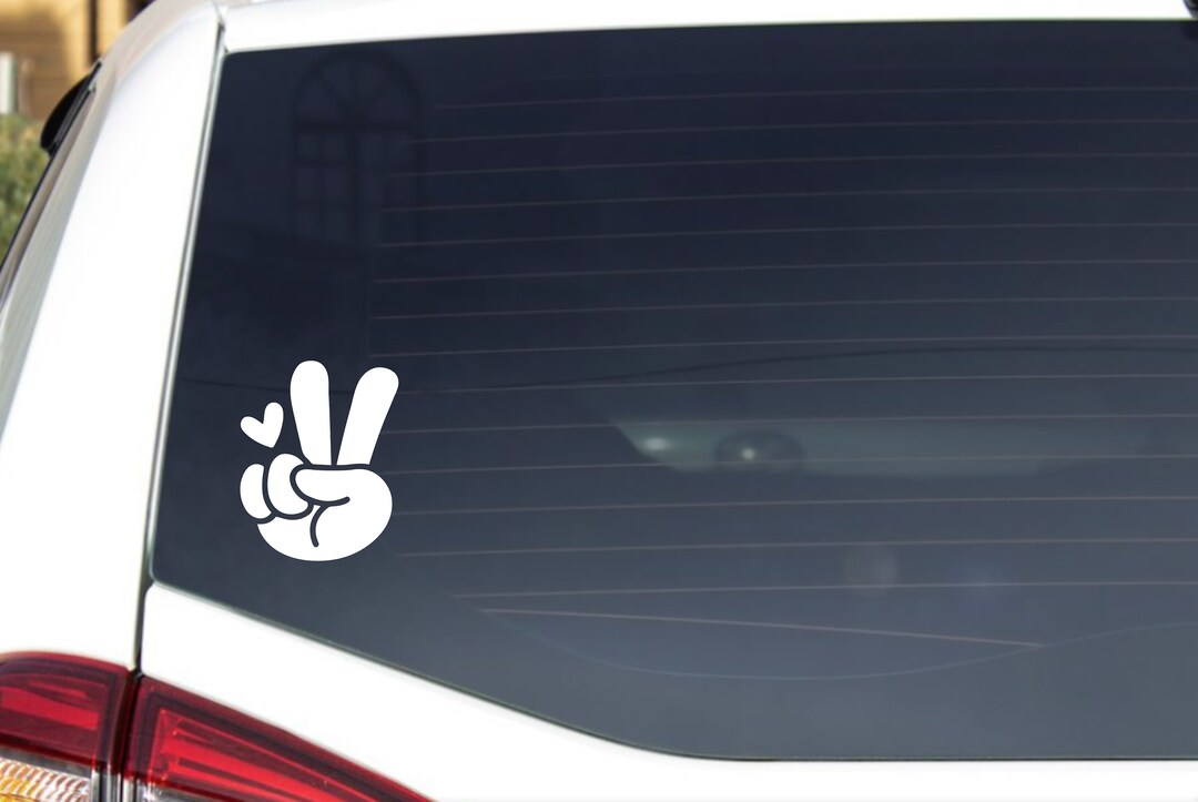 Peace and Love Hand Decal - Etsy