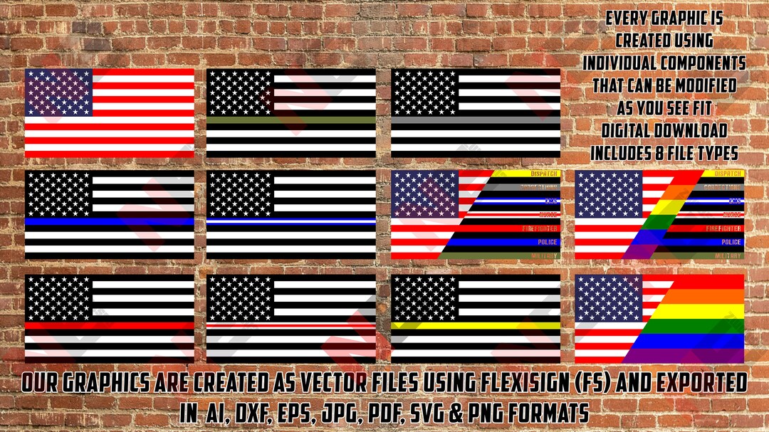 United States Flags- Vector - FS, AI, Dxf, Jpg, Pdf, Svg & Png - Etsy