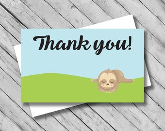 Sloth thank you card | Etsy