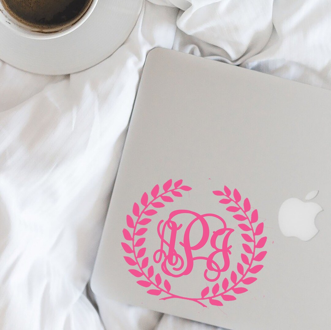 Laurel Wreath Monogram DECAL Personalized Vinyl Car Window - Etsy