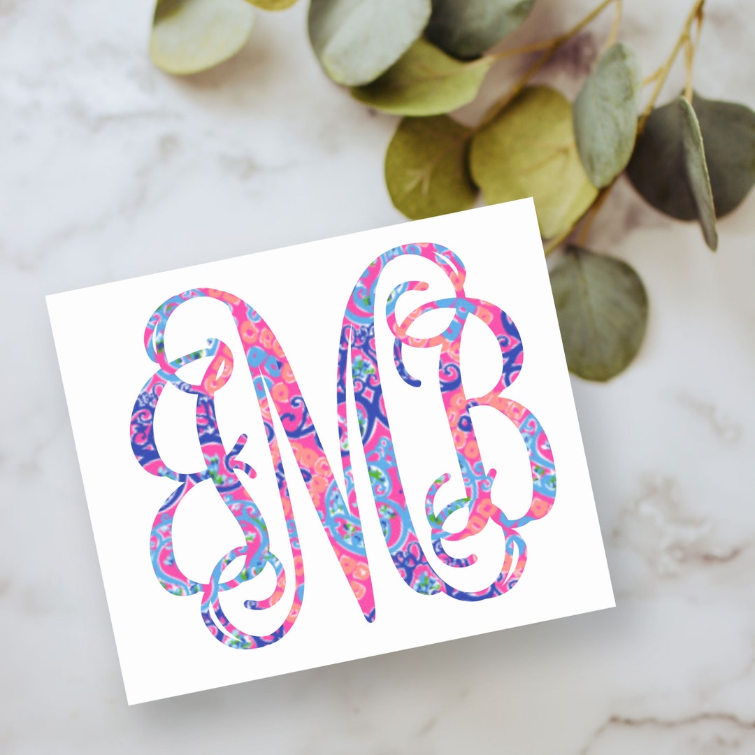 Computer Monogram Decal Sticker | Patterned Vinyl Decal for Water ...