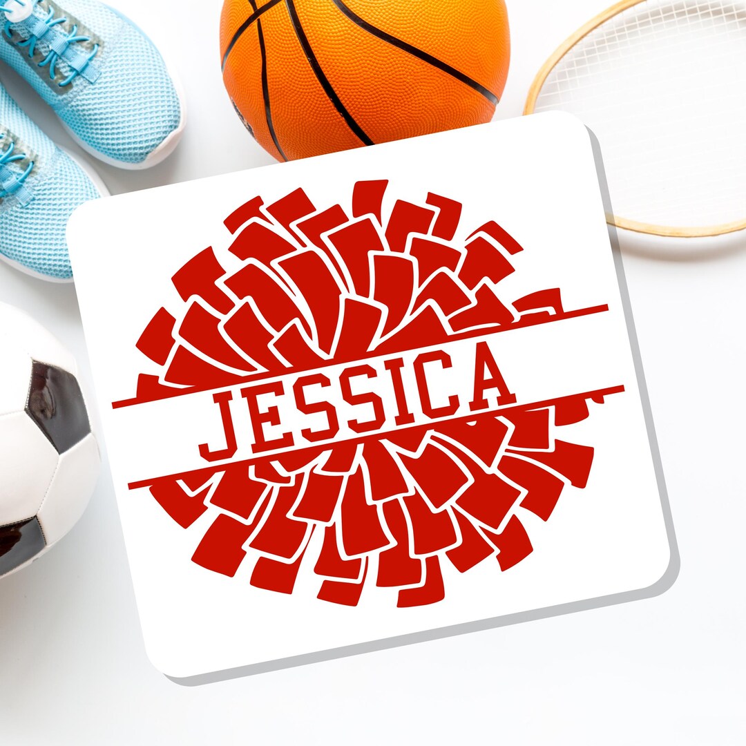 Personalized Cheer Pom Pom Name Decal, Custom Cheerleader Sticker for ...