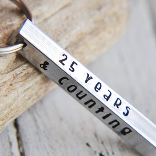 Anniversary Keychain 25th Anniversary Gift 25 Year - Etsy