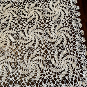 Handmade Crochet White Rectangular Doily With Pinwheel Pattern 18 ...