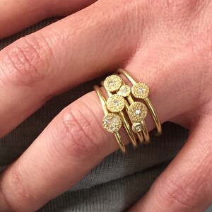 Diamond Ring Stack, 18k Solid Gold Diamond Rings, Simple Diamond Ring ...