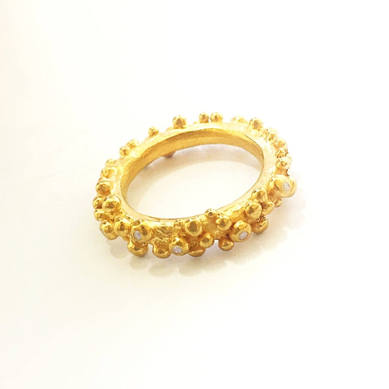Organic Bubble Gold Ring, Bubble Stacking Ring, Stacking Gold Ring With ...
