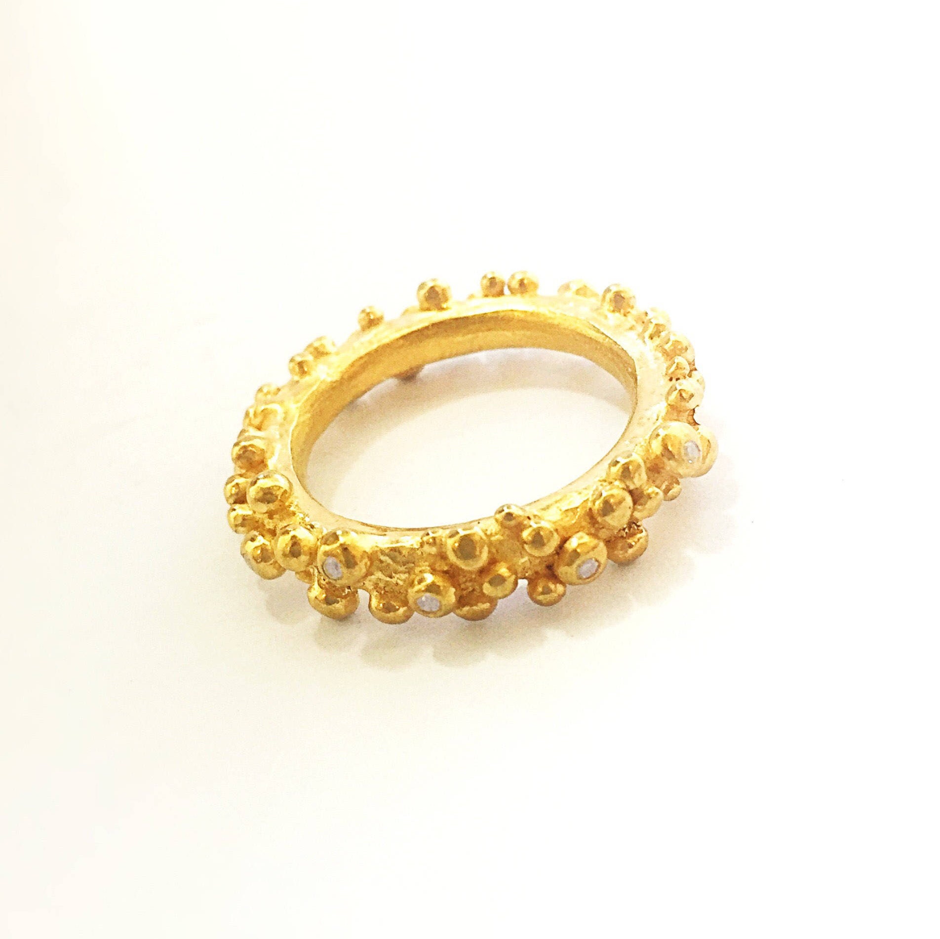 Organic Bubble Gold Ring, Bubble Stacking Ring, Stacking Gold Ring With ...