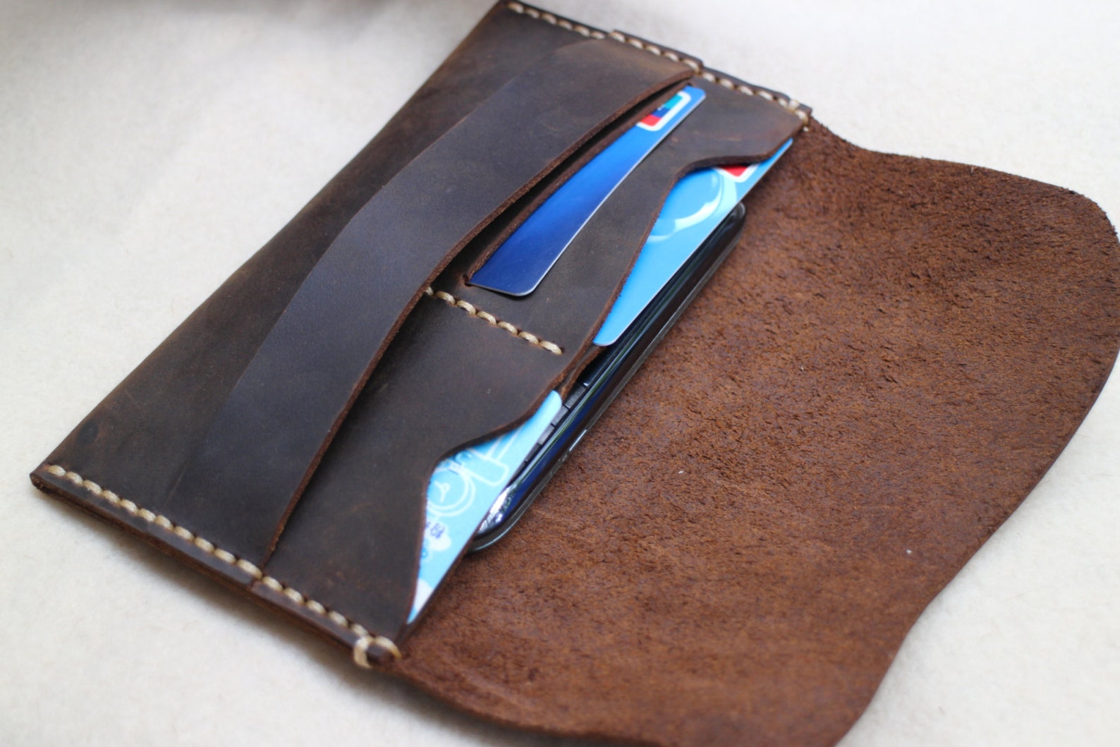 Men's Leather Phone Wallet Mobile Phone Protective Cover | Etsy