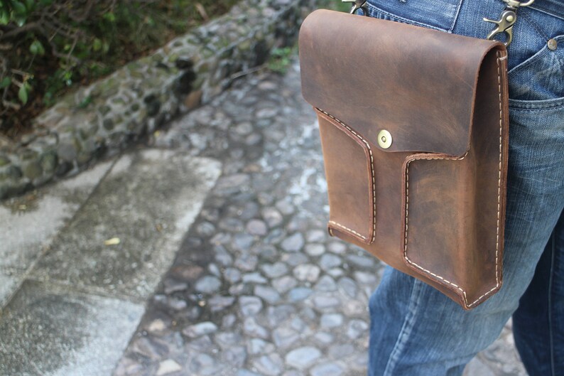 Leather Messenger Bag Laptop Bagshoulder Bag Tool Bagwaxed | Etsy