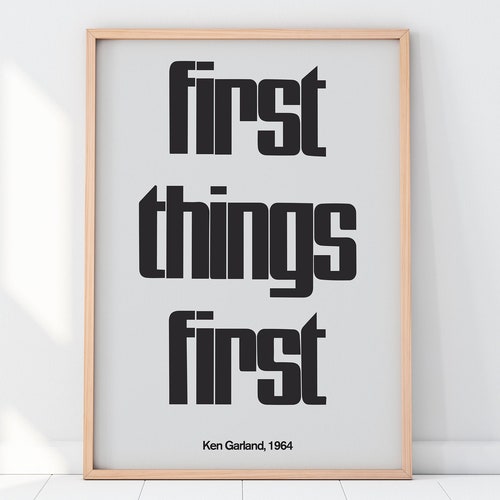 FIRST THINGS FIRST 1964 London Design Manifest Mid Century - Etsy