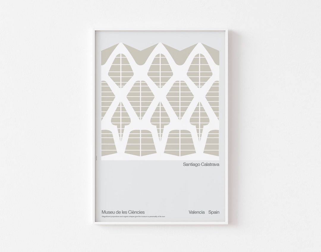 SANTIAGO CALATRAVA Poster Print | Valencia Science Museum | Modernist ...