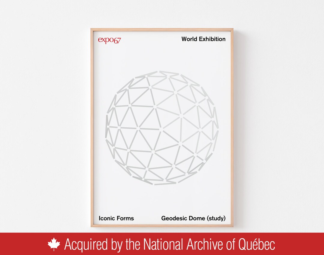 EXPO 67 GEODESIC DOME Poster Print Montreal Canada Mid Century Modern ...