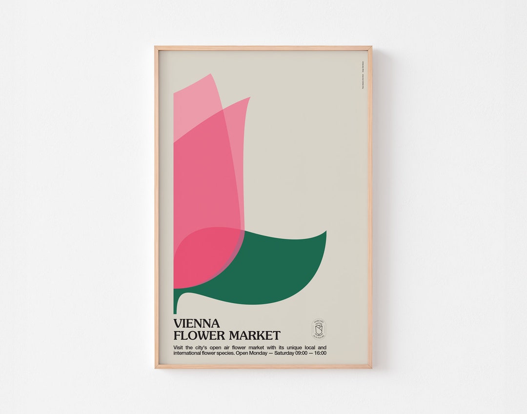 Vienna Flower Market Poster Print | Austria Art Festival Mid Century ...