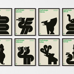 CHEROKEE MYTHOLOGY UKTENA Poster Print Mid Century Modern Indian Native ...