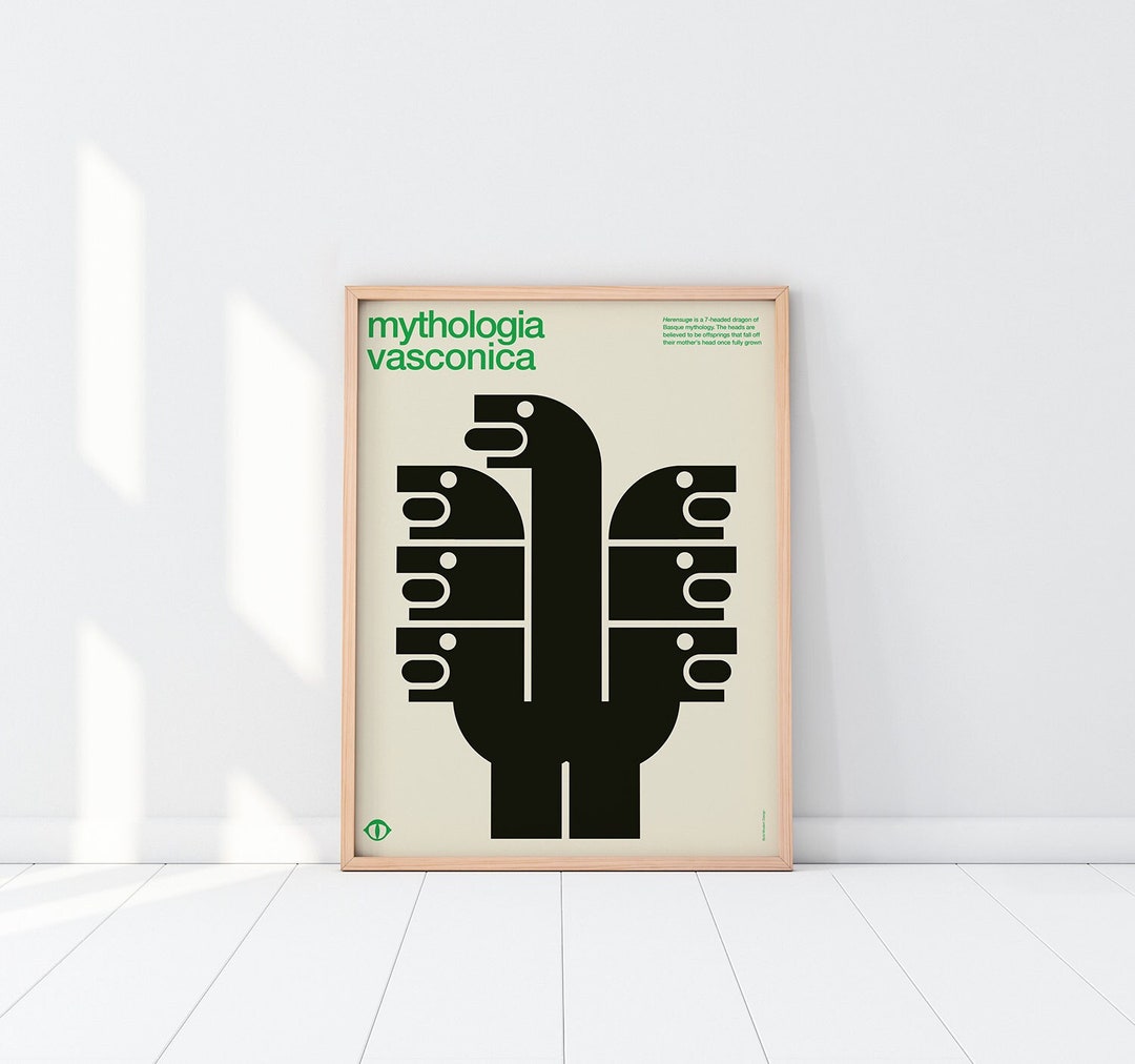 BASQUE MYTHOLOGY HERENSUGE Poster Print Dragon Monster Spanish - Etsy