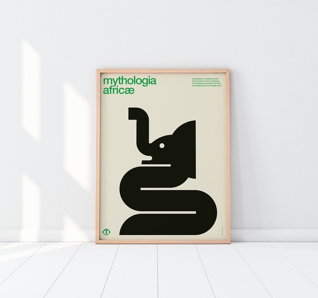 AFRICAN MYTHOLOGY GROOTSLANG Poster Print Zulu Dragon Mid - Etsy