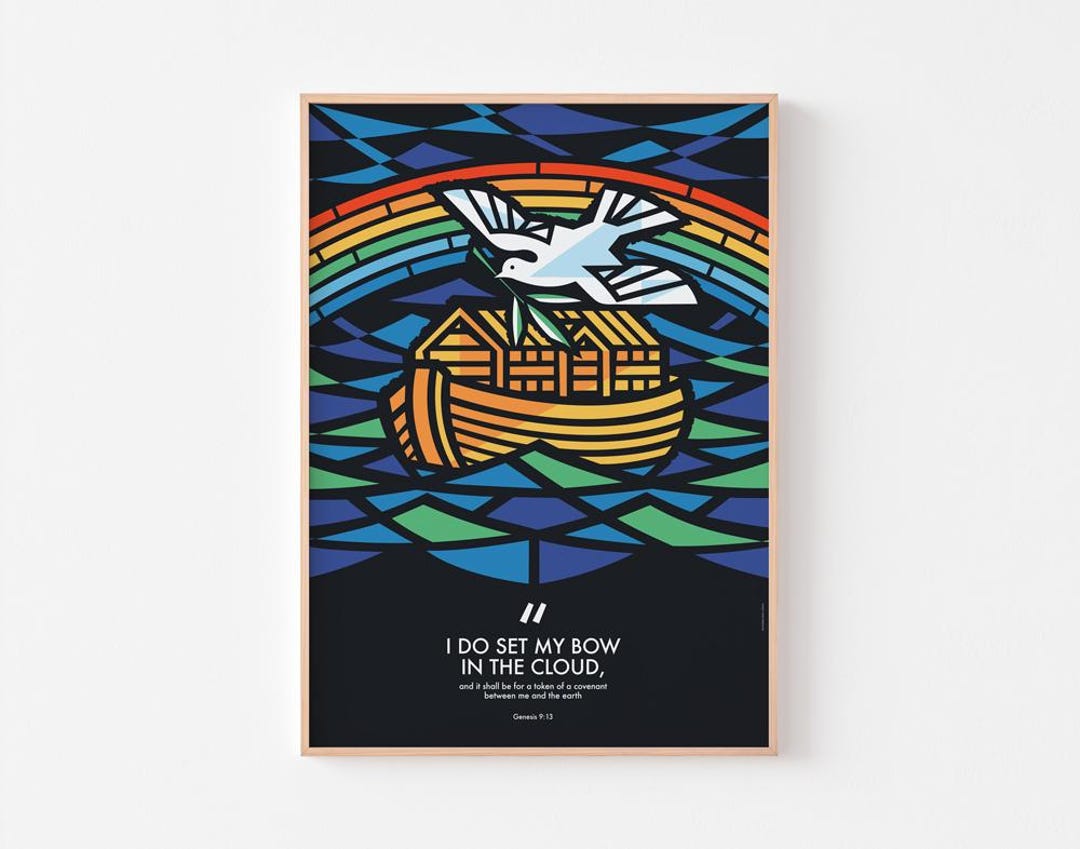 Biblical Poster Print | Noah's Ark Rainbow | Joseph Binder New ...
