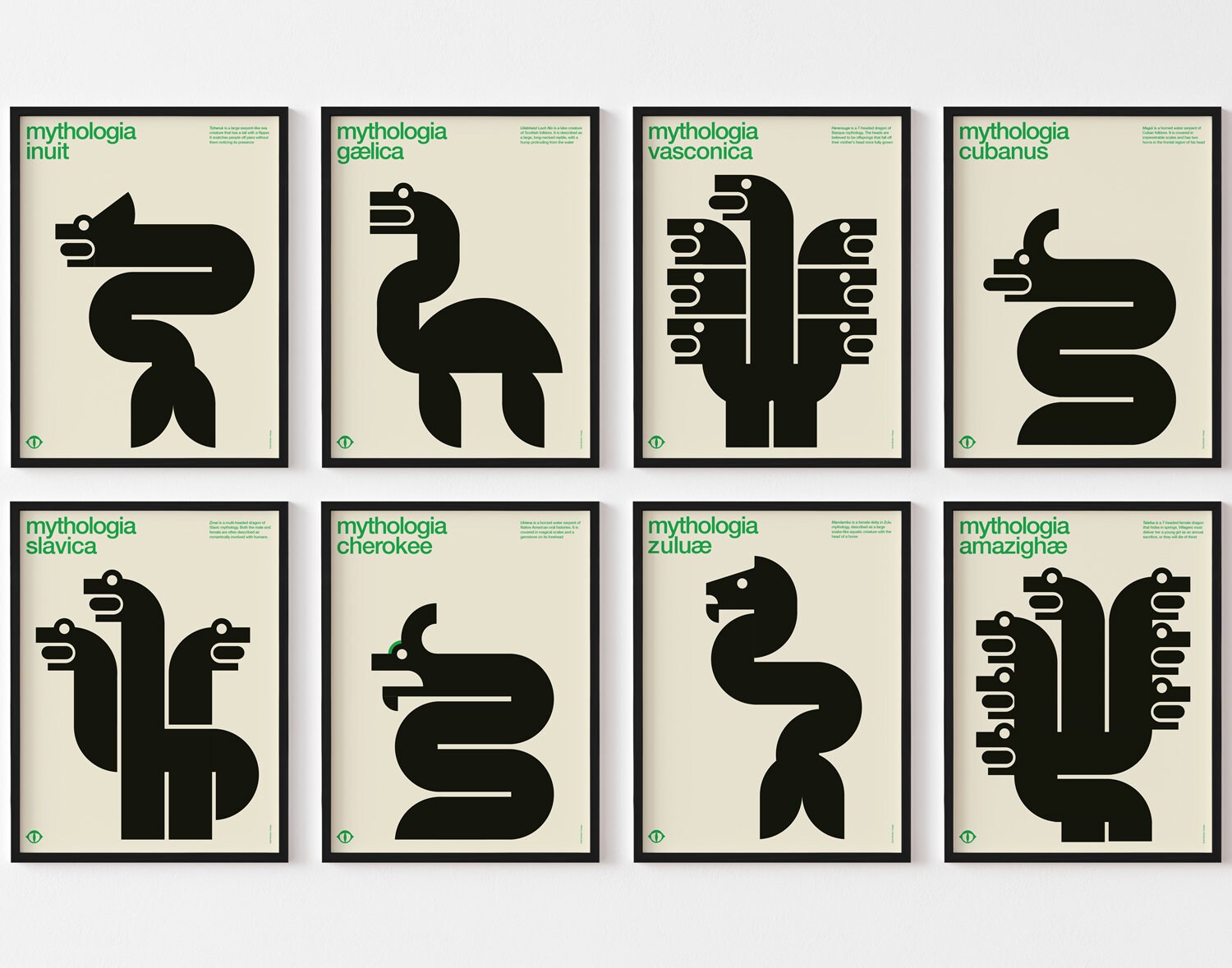CHEROKEE MYTHOLOGY UKTENA Poster Print Mid Century Modern Indian Native ...