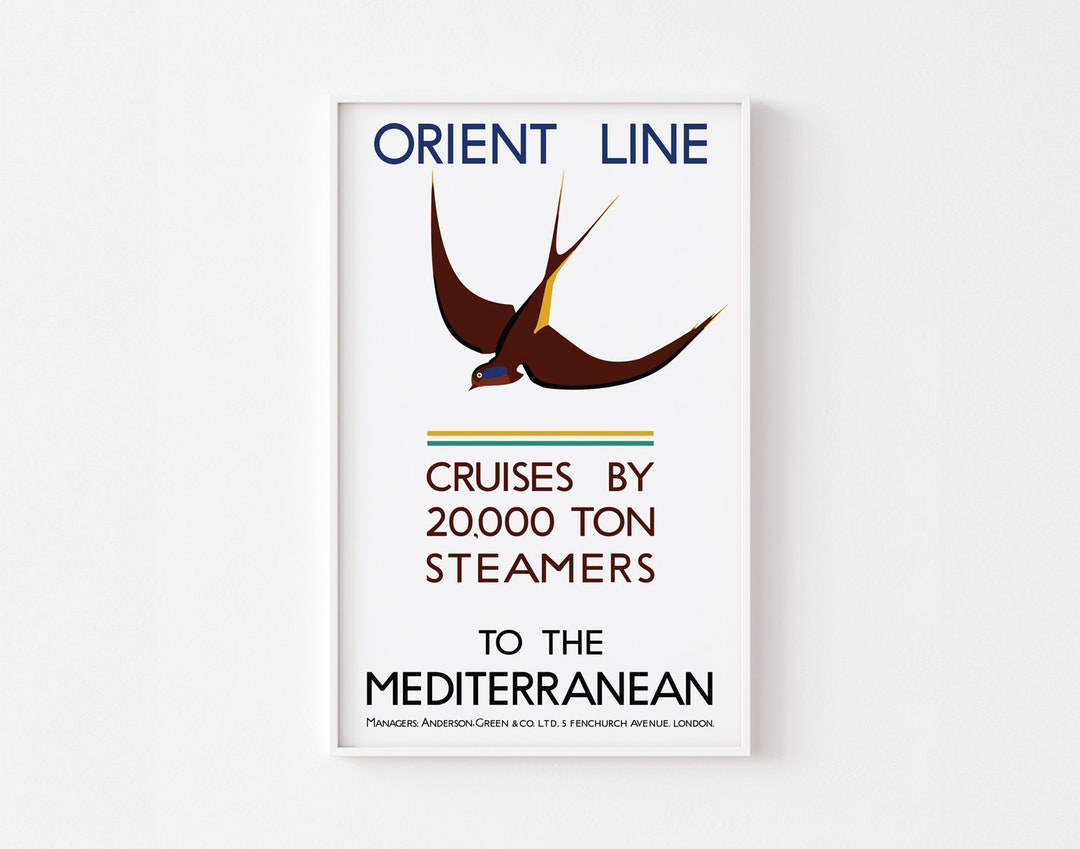 1930 ORIENT LINE Art Deco Poster Print Mediterranean Nouveau Lloyd ...