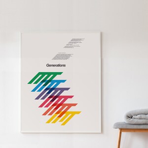 1983 MIT GENERATIONS Poster Print Mid Century Modern Olympics Expo ...