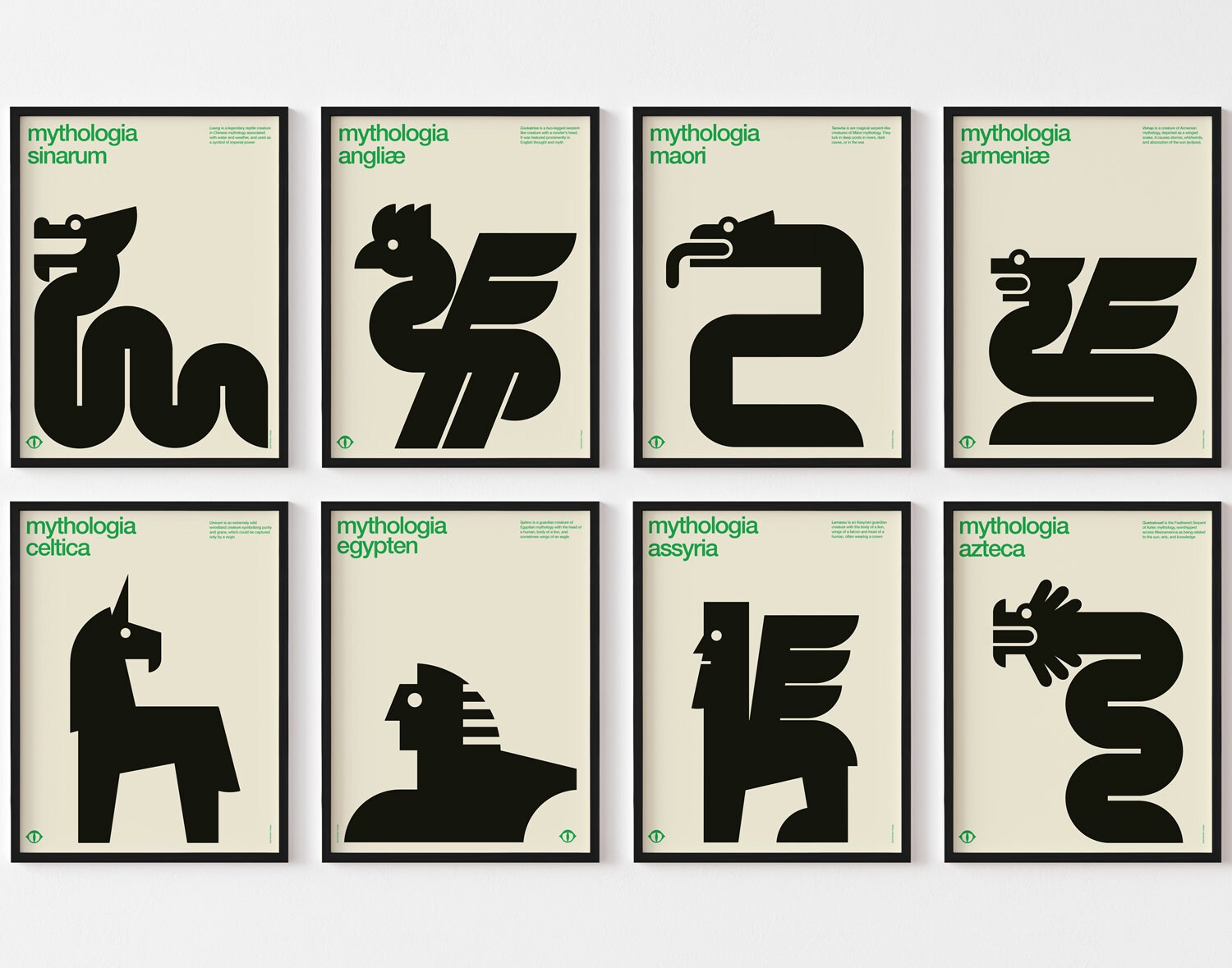 CHEROKEE MYTHOLOGY UKTENA Poster Print Mid Century Modern Indian Native ...
