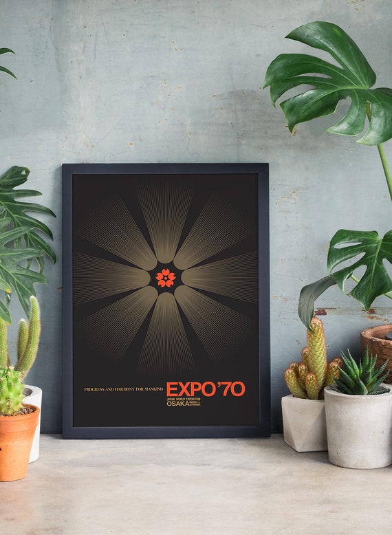 OSAKA EXPO 1970 Mid Century Modern Poster Print Japan OSAKA EXPO 1970 Mid Century Modern Poster Print Japan