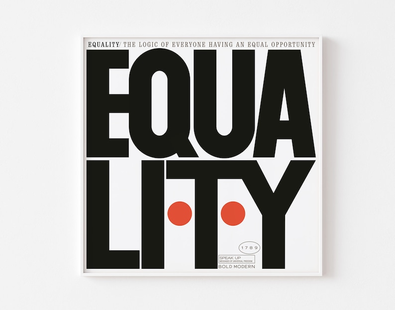 Equality Typography Poser Print Wall Art | Inspired by Mid Century ...