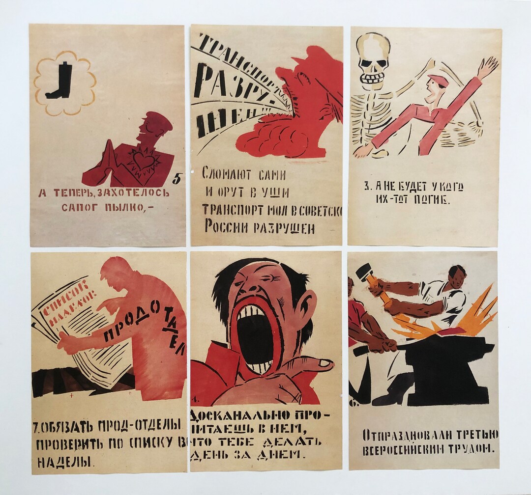 SOVIET PROPAGANDA SET #1 | Poster Print Russian Graphic Power People ...