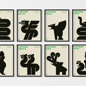 BASQUE MYTHOLOGY HERENSUGE Poster Print Dragon Monster Spanish Mid ...