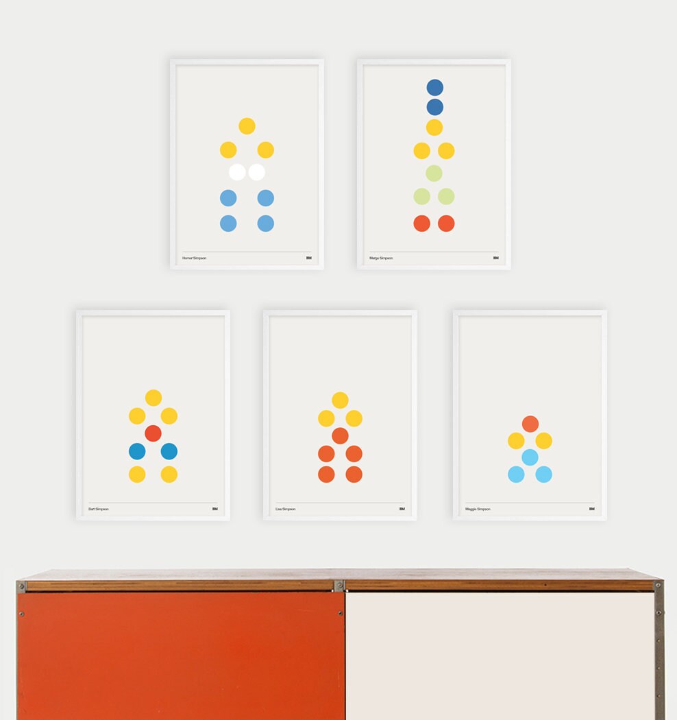 MINIMALIST SIMPSONS Poster Print TV Show Geometric Abstract | Etsy