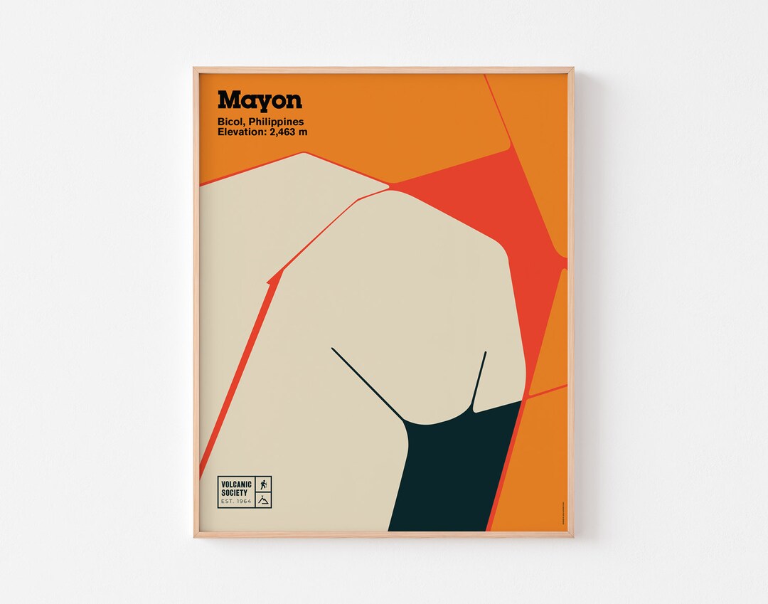 VOLCANIC SOCIETY : MAYON Poster Print Mid Century Modern Matisse ...
