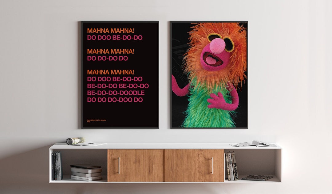 Mahna Mahna Song Lyrics Poster Print | Typography Muppet Show Sesame ...