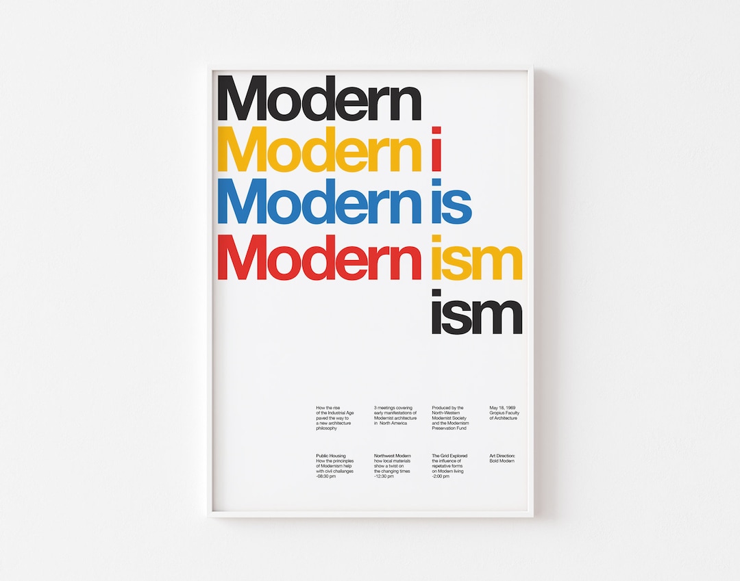 MODERNISM CMYK TYPOGRAPHY Poster Print Mid Century Polaroid Winkler ...