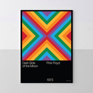 PINK FLOYD ABSTRACT Poster Print Dark Side of the Moon Mid Century ...