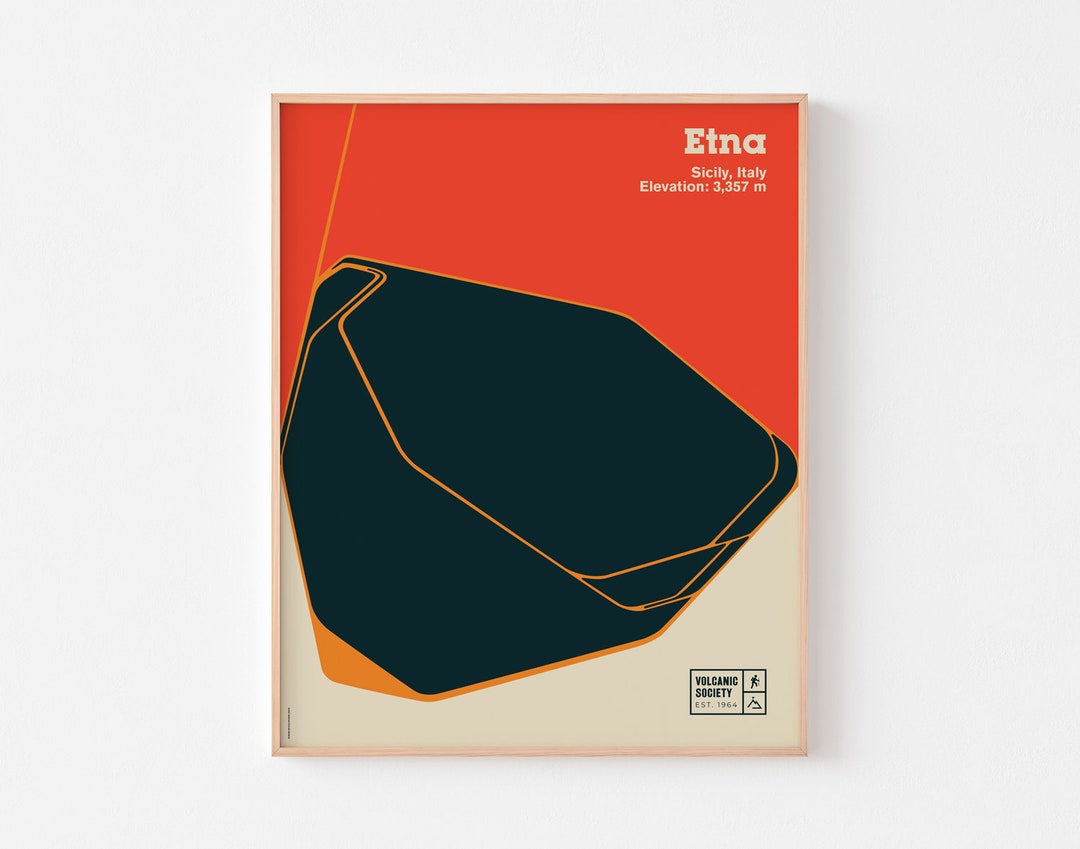 VOLCANIC SOCIETY : ETNA Poster Print Sicily Italy Volcano Pablo ...