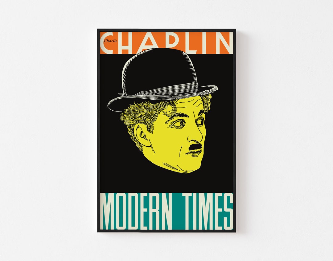 CHARLIE CHAPLIN Poster Print | Modern Times Movie | Mid Century ...