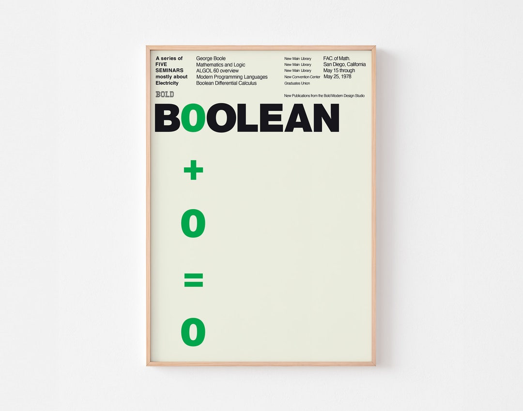 BOOLEAN Poster Print Complementary for IBM Fibonacci Science Bauhaus ...