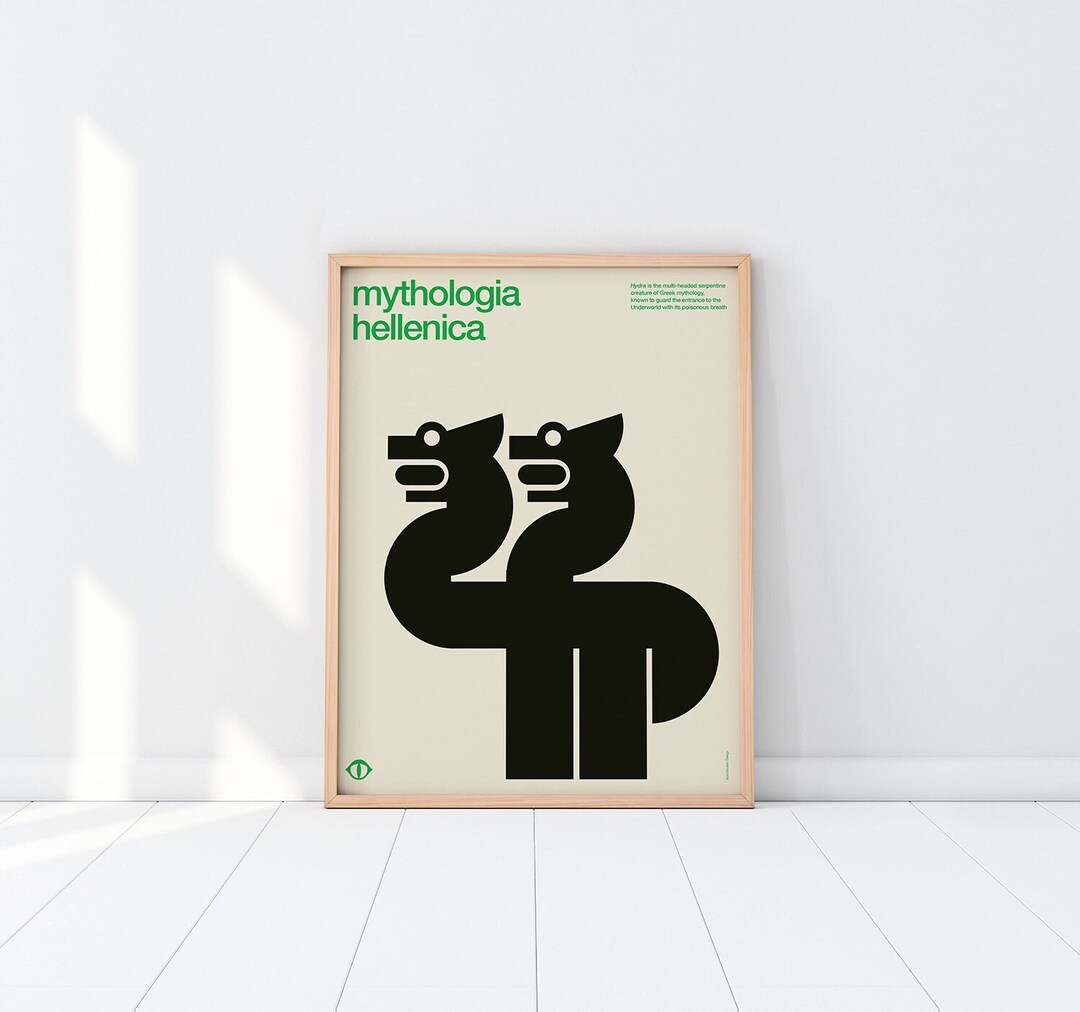MYTHOLOGY GREEK HYDRA Poster Print Mid Century Modern - Etsy
