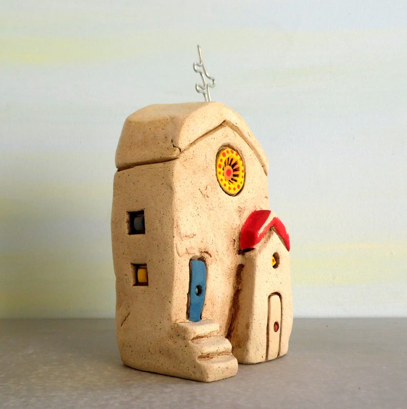Rustic House Ceramic Sculpture Clay House Clay Sculpture | Etsy