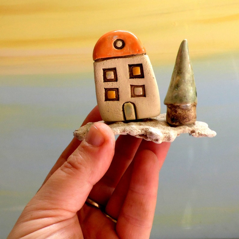 Little House Home Sweet Home Sculpture of Clay House - Etsy