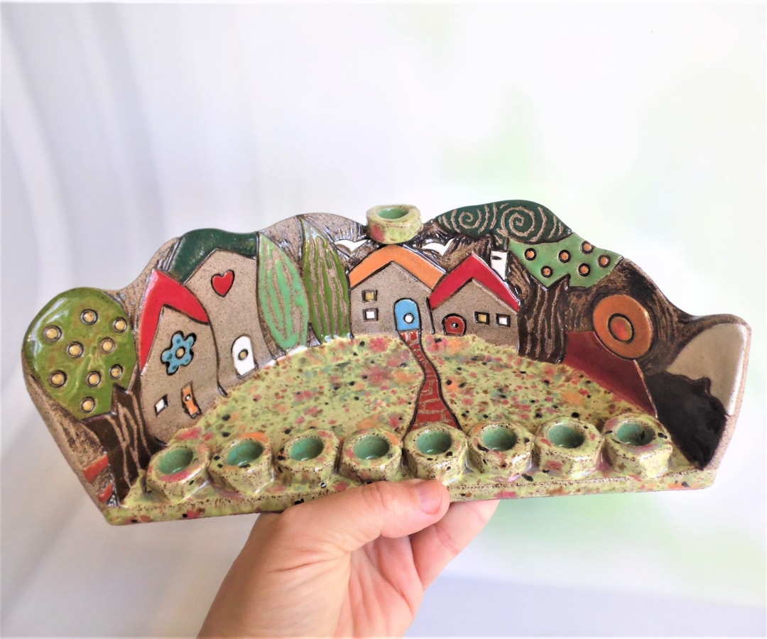 Chanukiah, Menorah, Judaica, Jewish Home, Israeli Gift, Hanukkah Decor ...