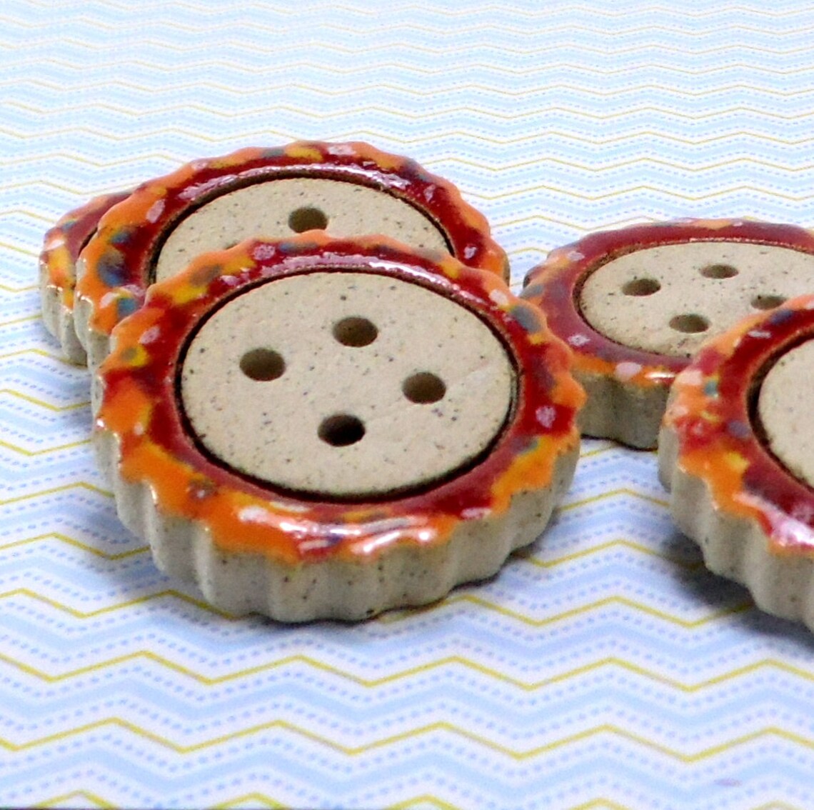 Set of 5 Large Ceramic Buttons - Etsy