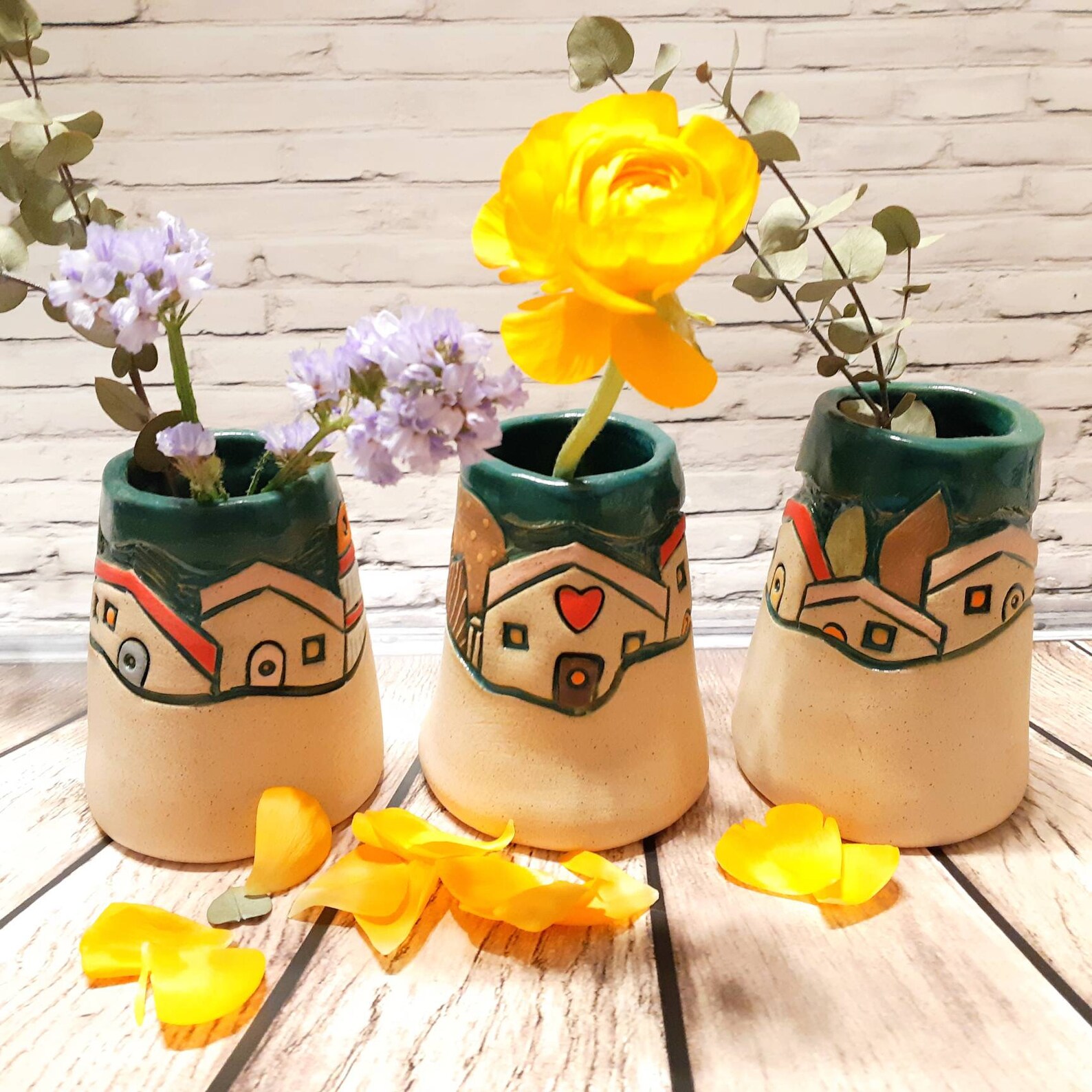 One Random Ceramic Vase Carved & Painted With a View Around. - Etsy