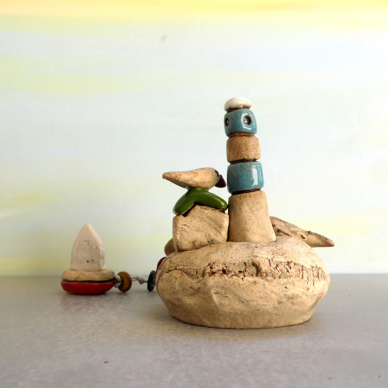 Clay Lighthouse Miniature Boat Ceramic Sculpture Ceramics | Etsy