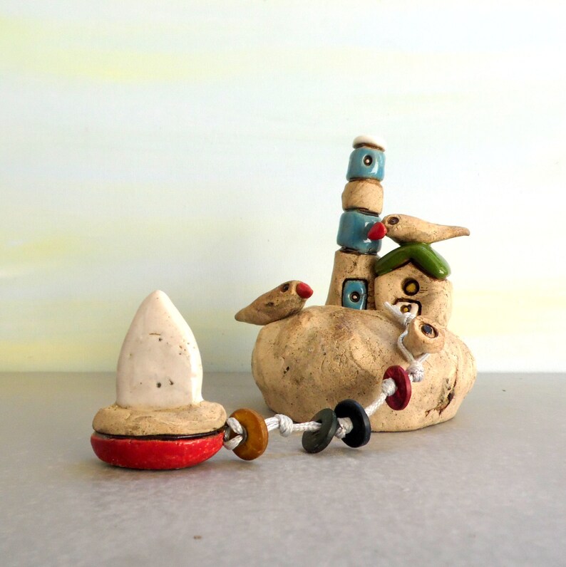 Clay Lighthouse Miniature Boat Ceramic Sculpture Ceramics - Etsy