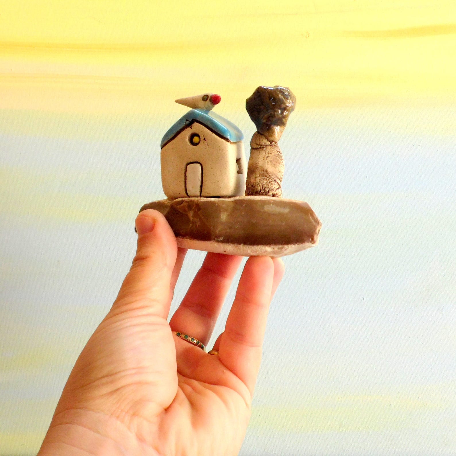 Ceramic House Ceramic Sculpture Miniature House Holiday | Etsy