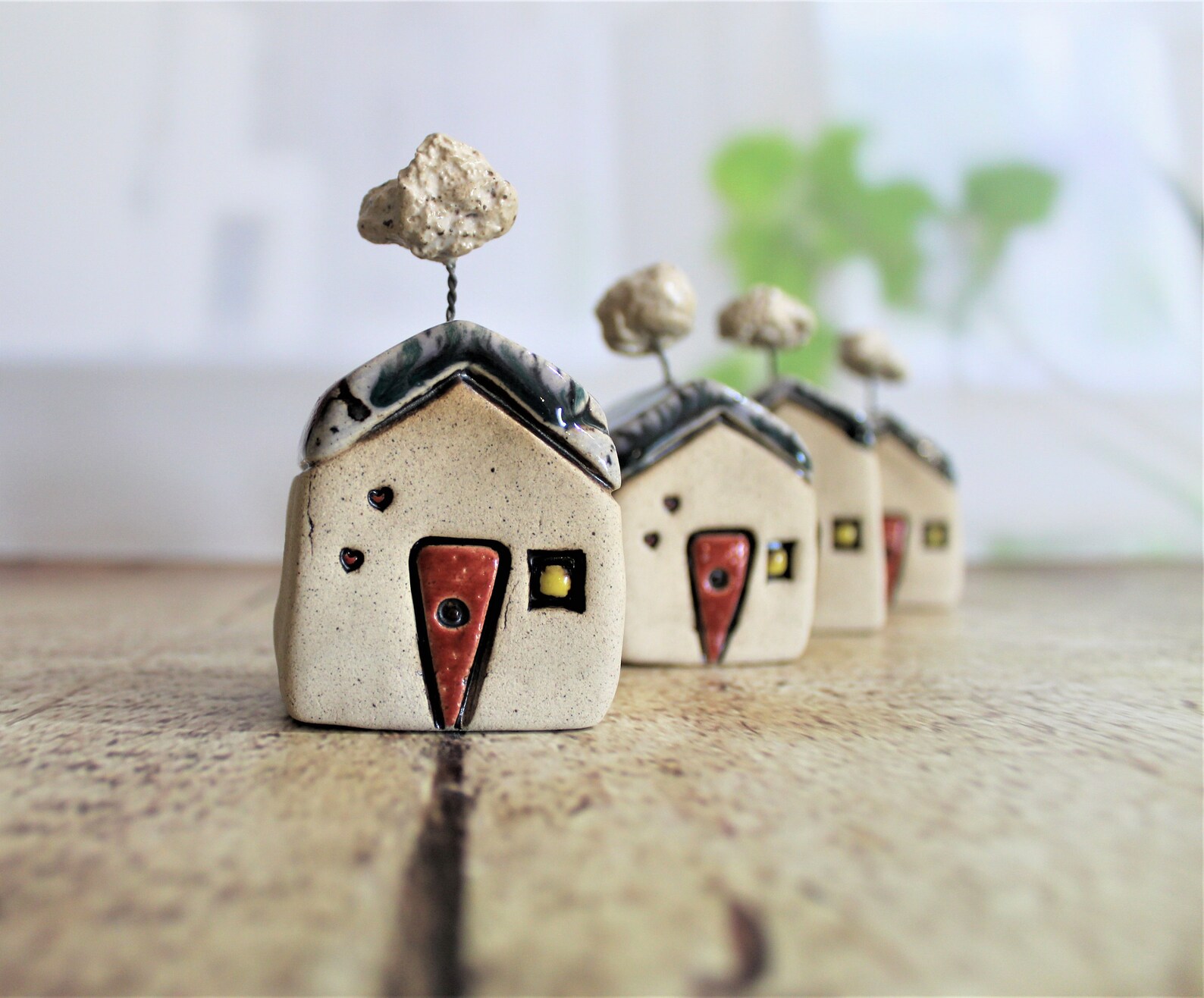 Handmade Ceramic House, Miniature Clay House, Whimsical Art , Israeli ...